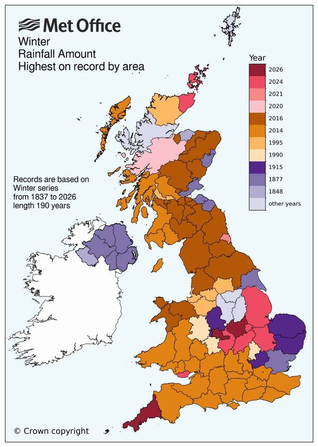 Dull and mild February brings wet winter to a close - Met Office