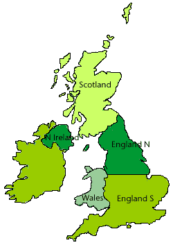 UK climate regions map - Met Office